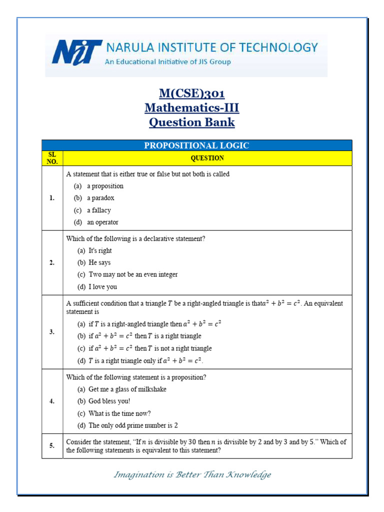 Question Bank - M (Cse) 301 - R21 | PDF | Group (Mathematics) | Abstract Algebra