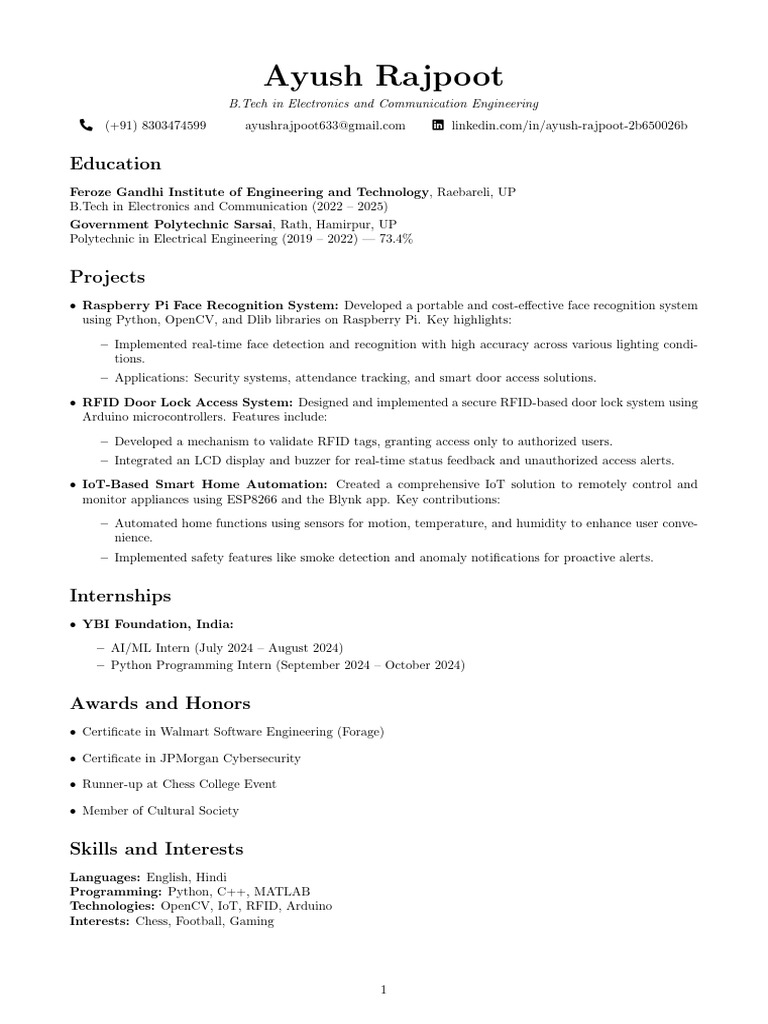Ayush Resume | PDF