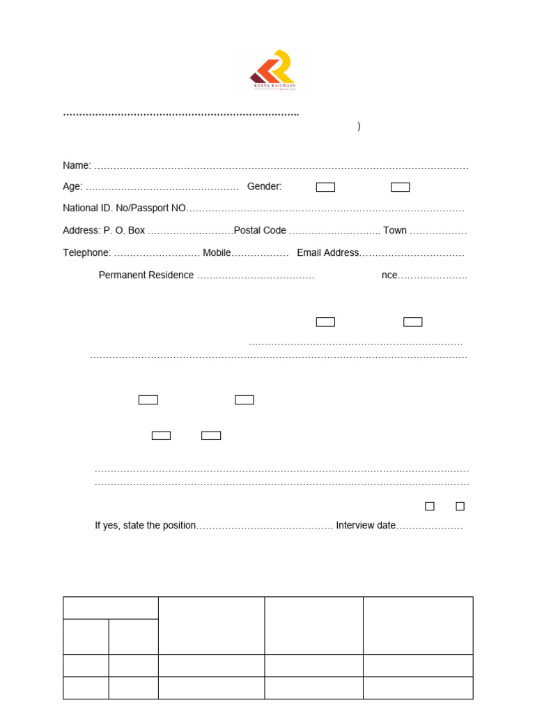 Job Application Form Template | PDF