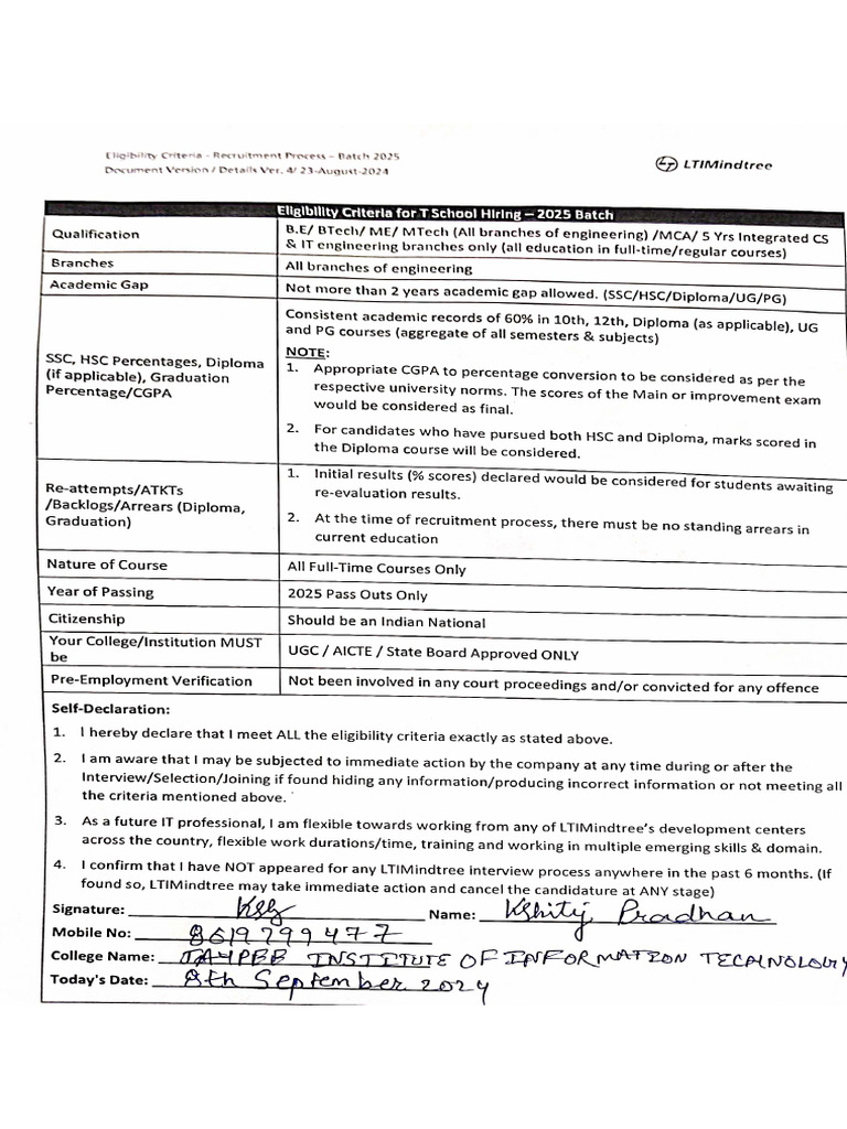 Eligibility Form | PDF