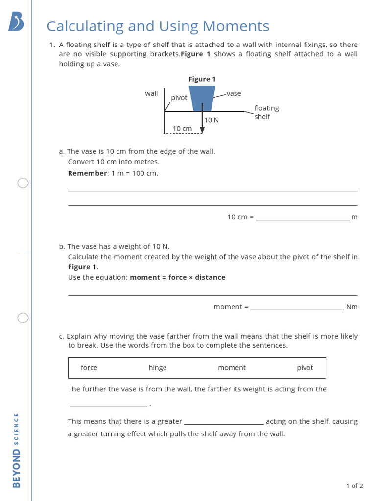 Calculating and Using Moments Support | PDF | Lever