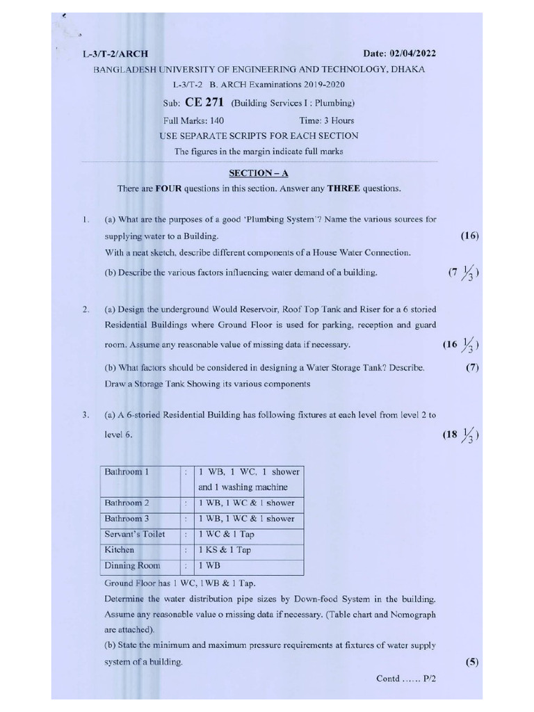 PLUMBING TERM QUESTION | PDF