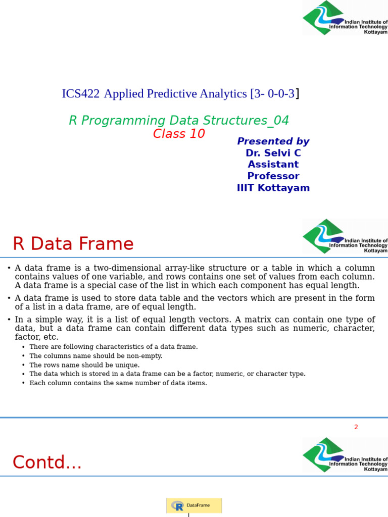 R Data Structures - 07 - 4 | PDF | Function (Mathematics) | Matrix ...