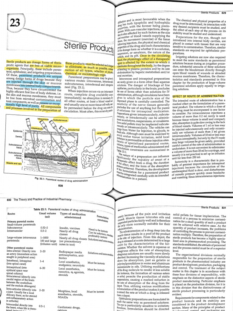 Lackman Ch 23- Sterile Products | PDF