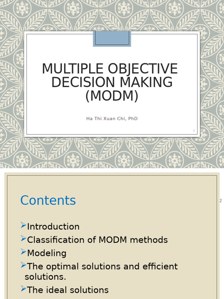 C6 - Introduction To MODM | PDF | Mathematical Optimization | Mathematics