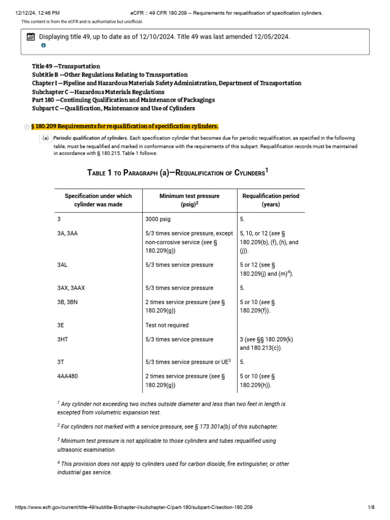eCFR - 49 CFR 180.209 - Requirements For Requalification of ...