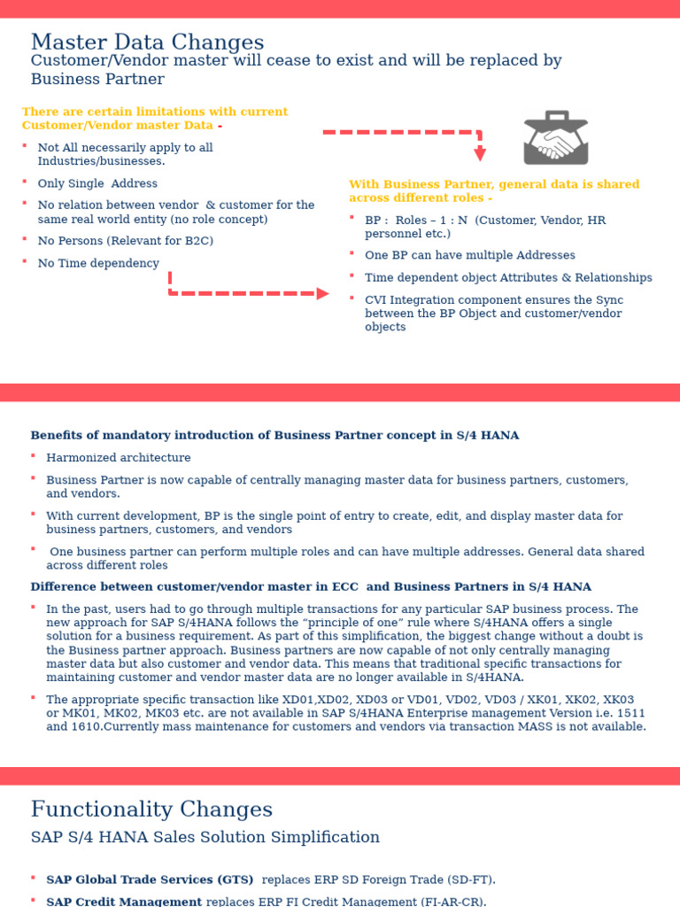 ECC vs S/4HANA: Business Partner Changes | PDF | Enterprise Resource ...