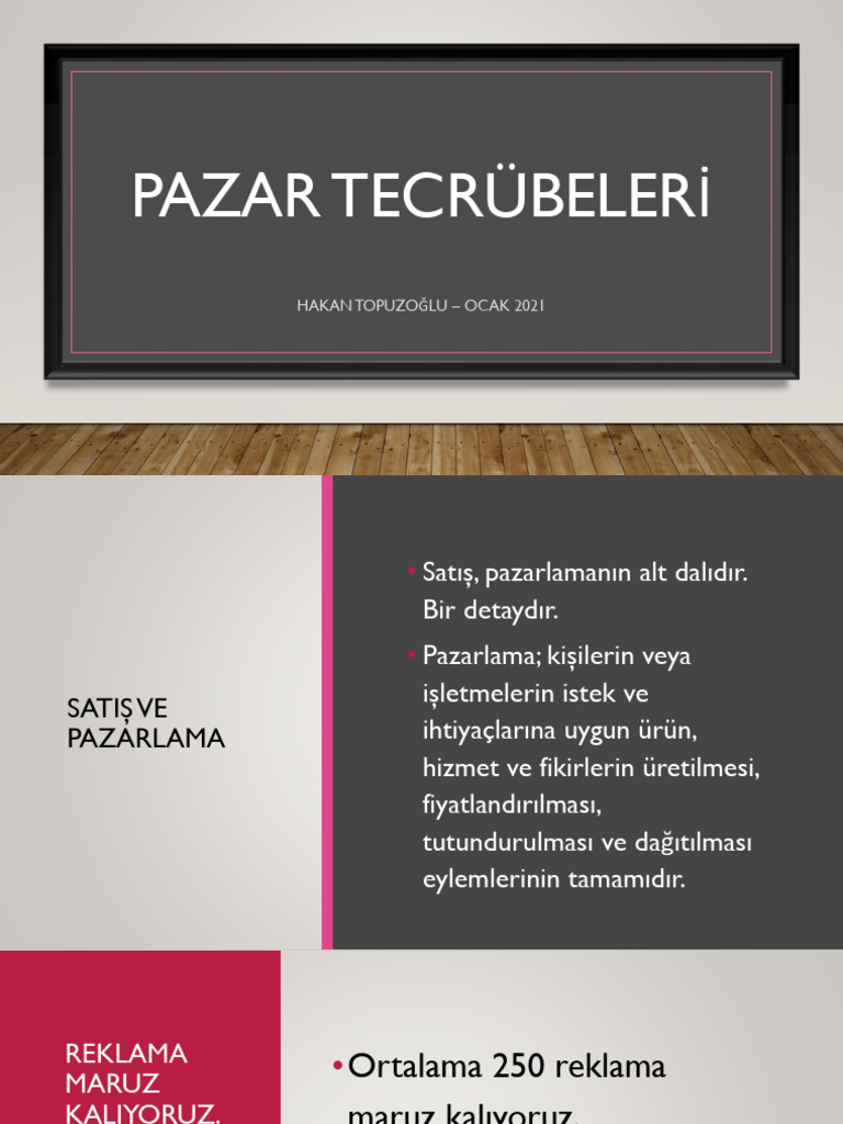 Pazar Tecrübeleri̇ | PDF