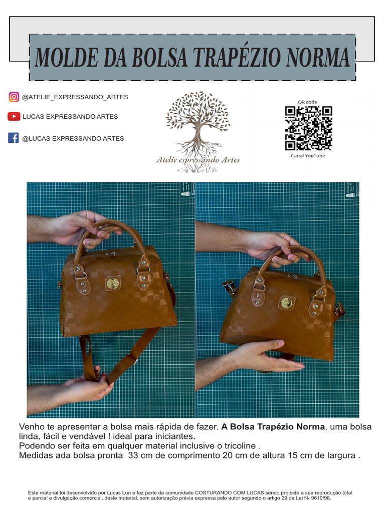 Molde Da Bolsa Trapézio Norma | PDF