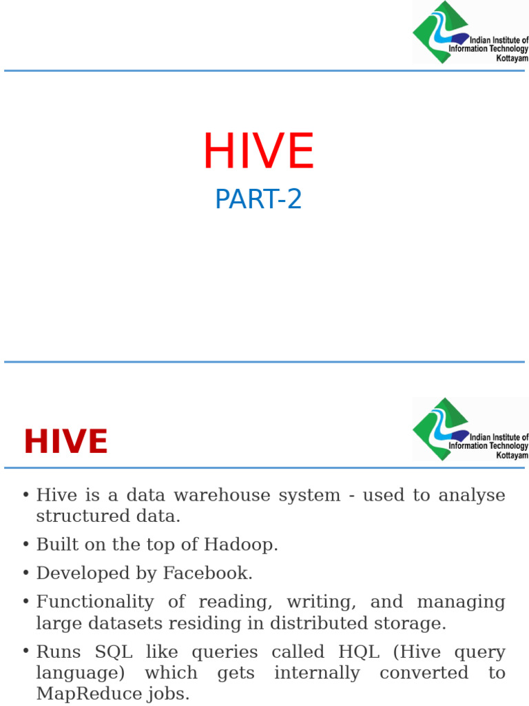 Hive-Part-2 | PDF | Table (Database) | Software Design Hive-Part-2 | PDF | Table (Database) | Software Design