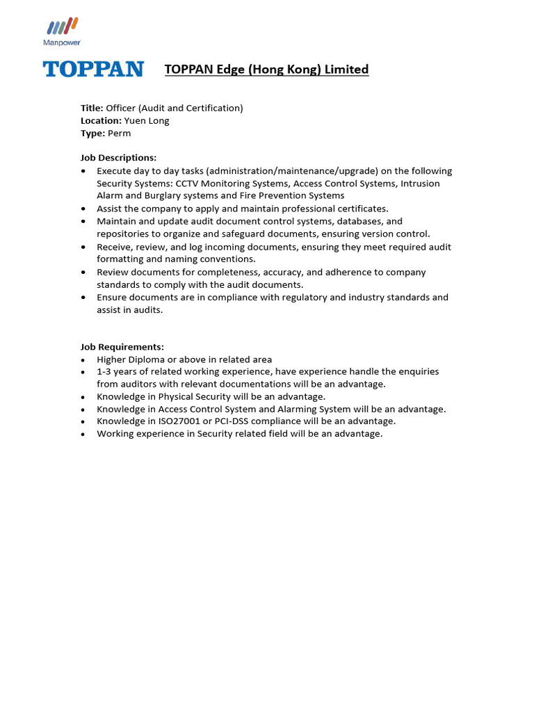 Officer (Audit and Certification) | PDF