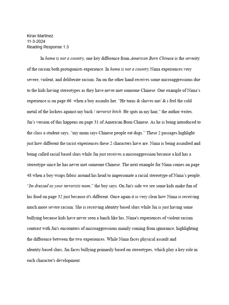 Reading response 1.3 | PDF