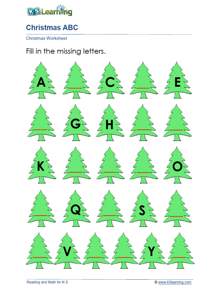 Christmas ABC Worksheet for K-5 | PDF