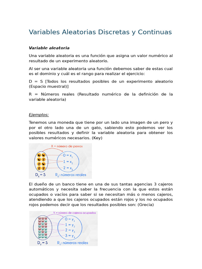 Variable Aleatorias Discretas y Continuas | PDF