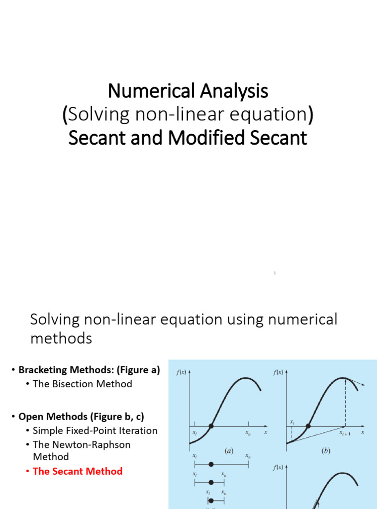 Lecture 5 - Solving Non-Linear Equations (Open Methods, Secant) | PDF ...