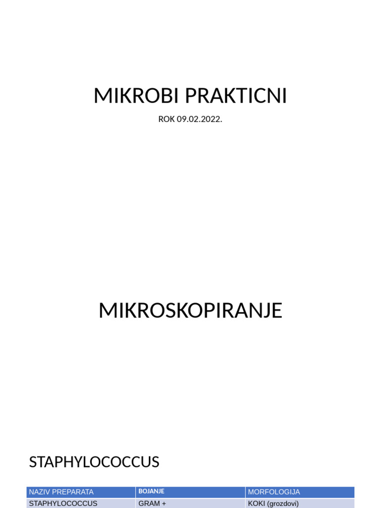 Mikrobi Prakticni 09.02.2022. | PDF