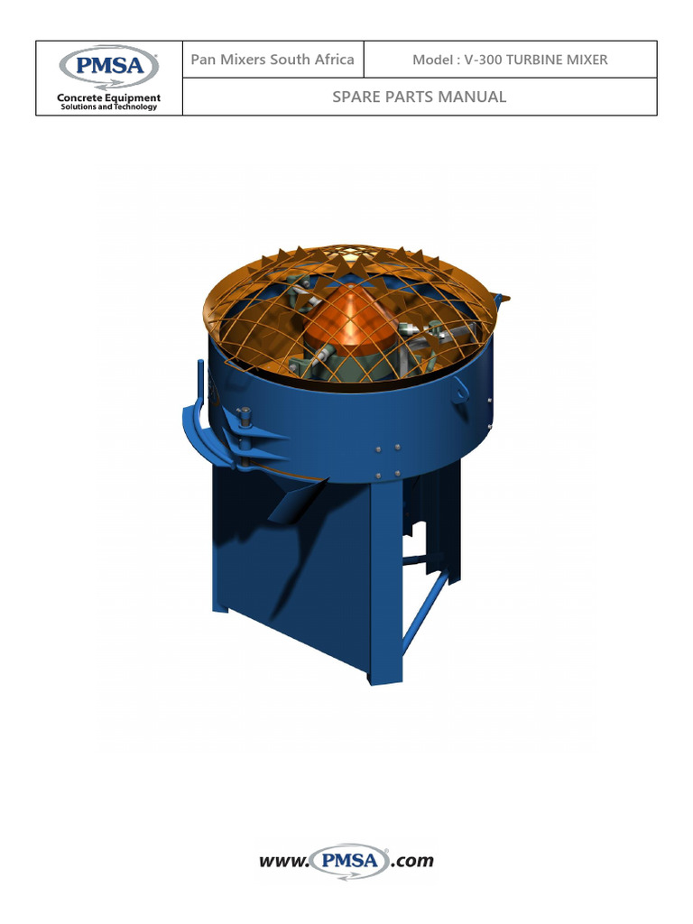 V-300 Turbine Mixer Spare Parts Manual | PDF