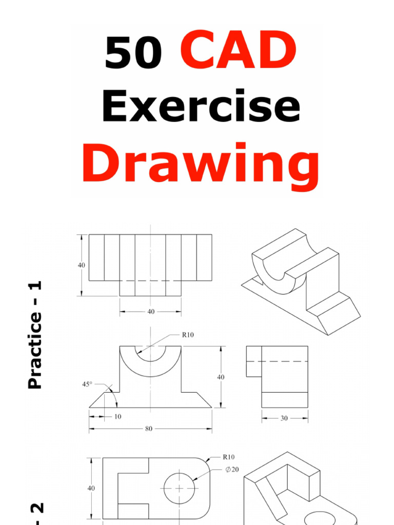 50 CAD Excersise Drawings | PDF