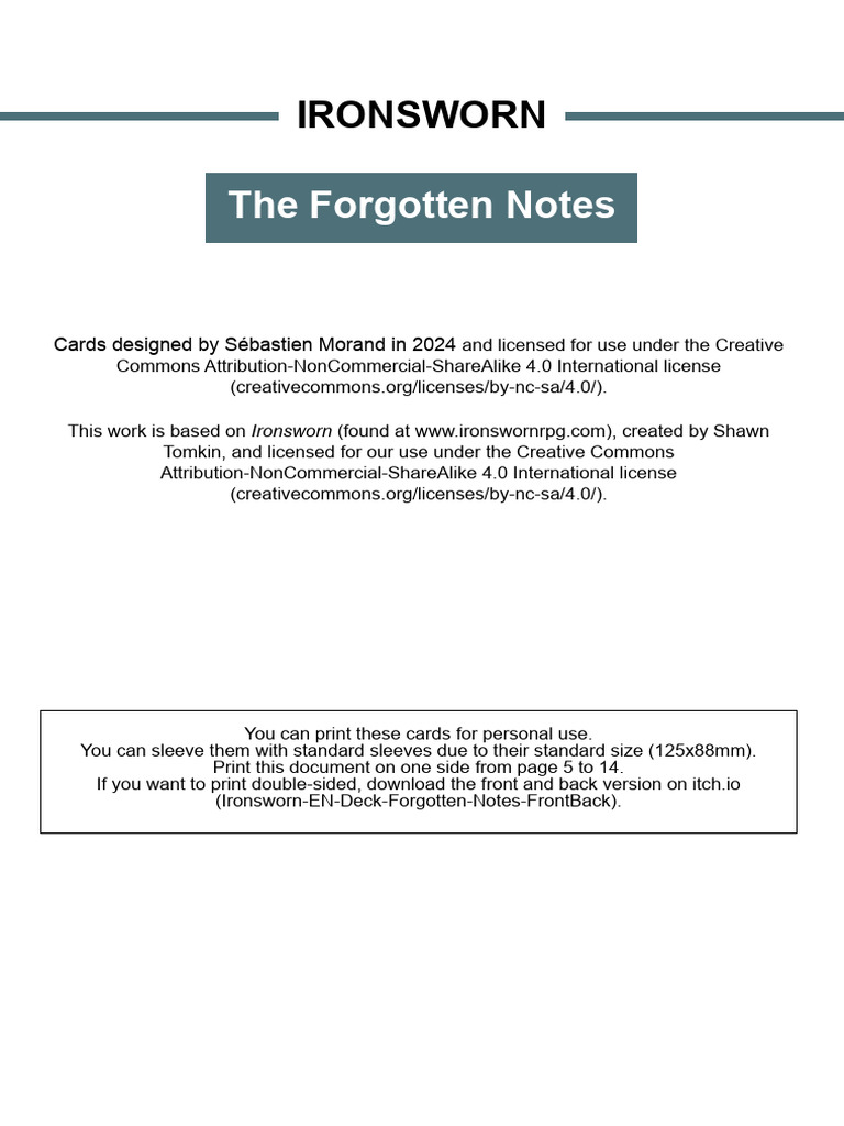 Ironsworn Card Setup Guide | PDF | Bonds (Finance)