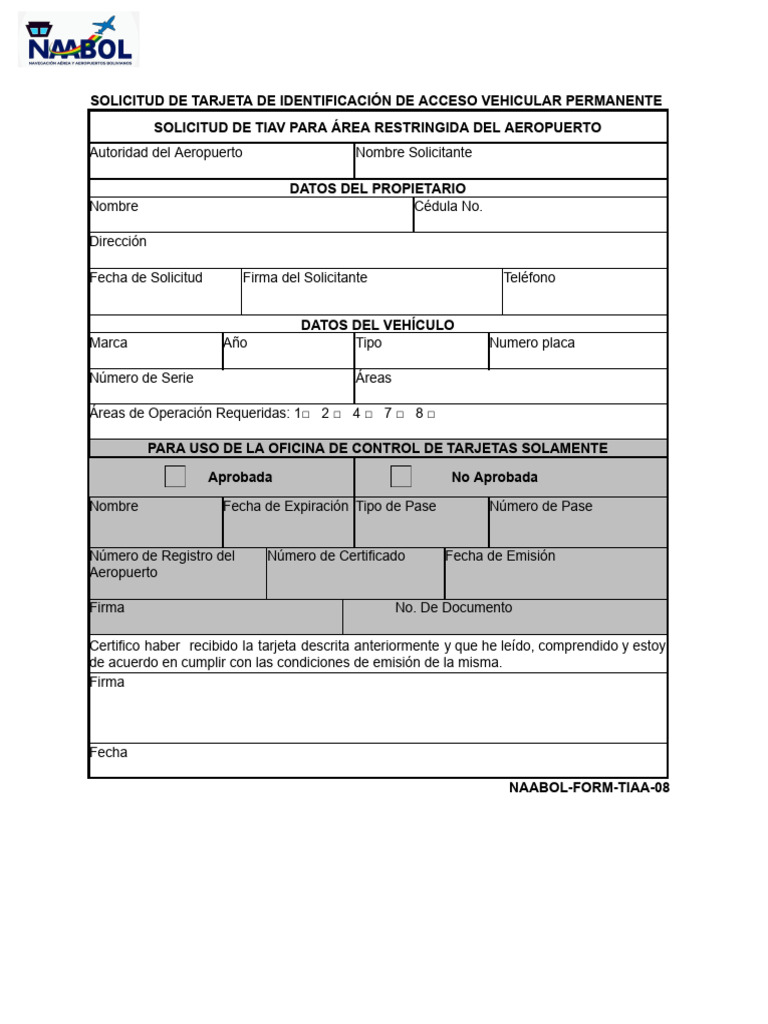 NAABOL-FORM-TIAA-08-SOLICITUD-DE-TARJETA-DE-IDENTIFICACION-DE-ACCESO ... NAABOL-FORM-TIAA-08-SOLICITUD-DE-TARJETA-DE-IDENTIFICACION-DE-ACCESO ...