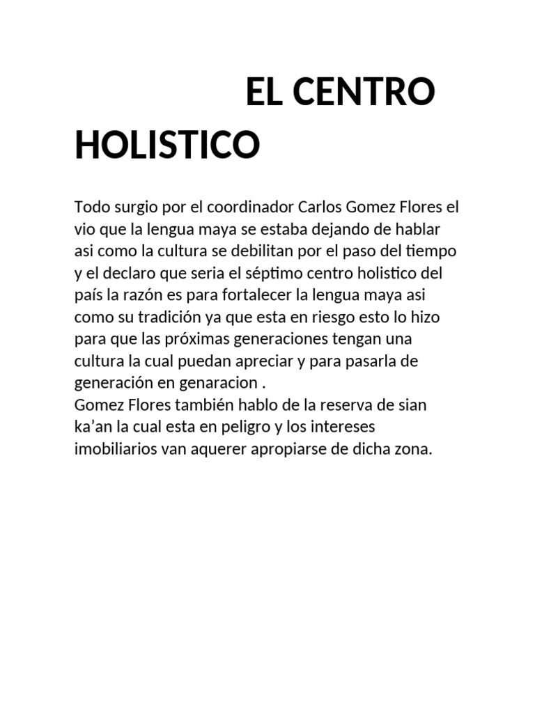 El Centro Holistico | PDF