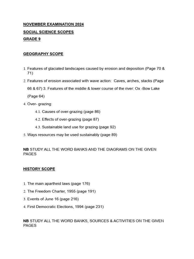 GR 9 Scope (2024) | PDF