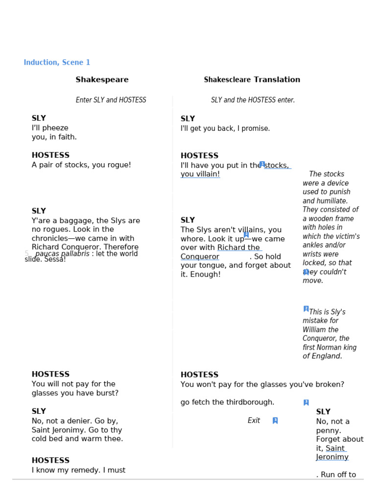 The Taming of the Shrew Litcharts Shakescleare Translation (1) | PDF ...