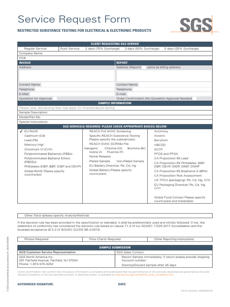 SGS North America, Inc. - Service Request Form for EE US Restricted ...