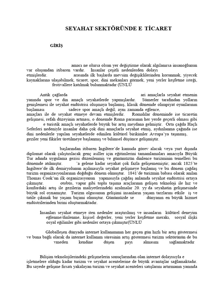 Seyahat ve E-Ticaret | PDF