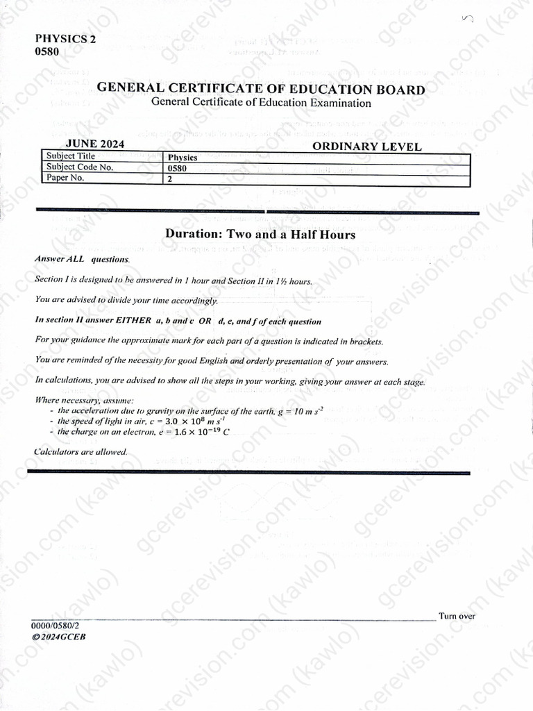 Ol 2024 Physics 2 | PDF