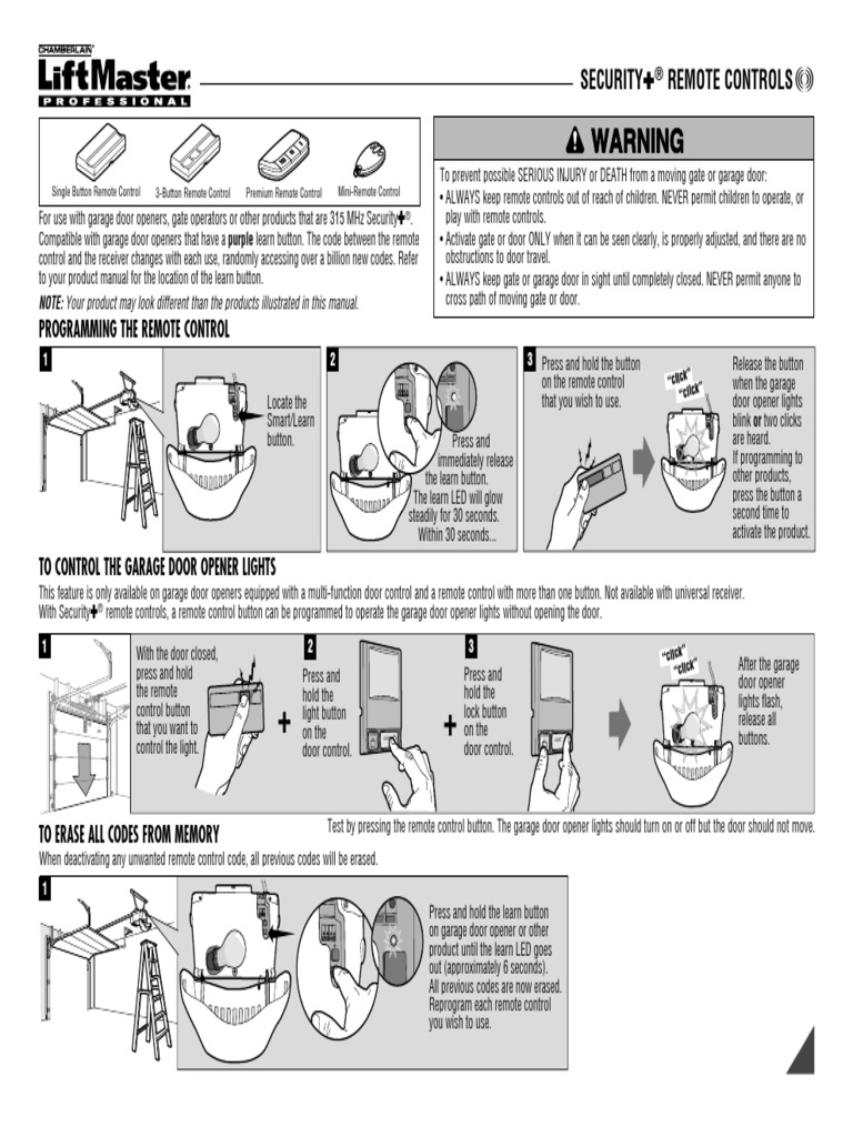 LiftMaster 373P 371LM 373LM | PDF | Remote Control | Manufactured Goods