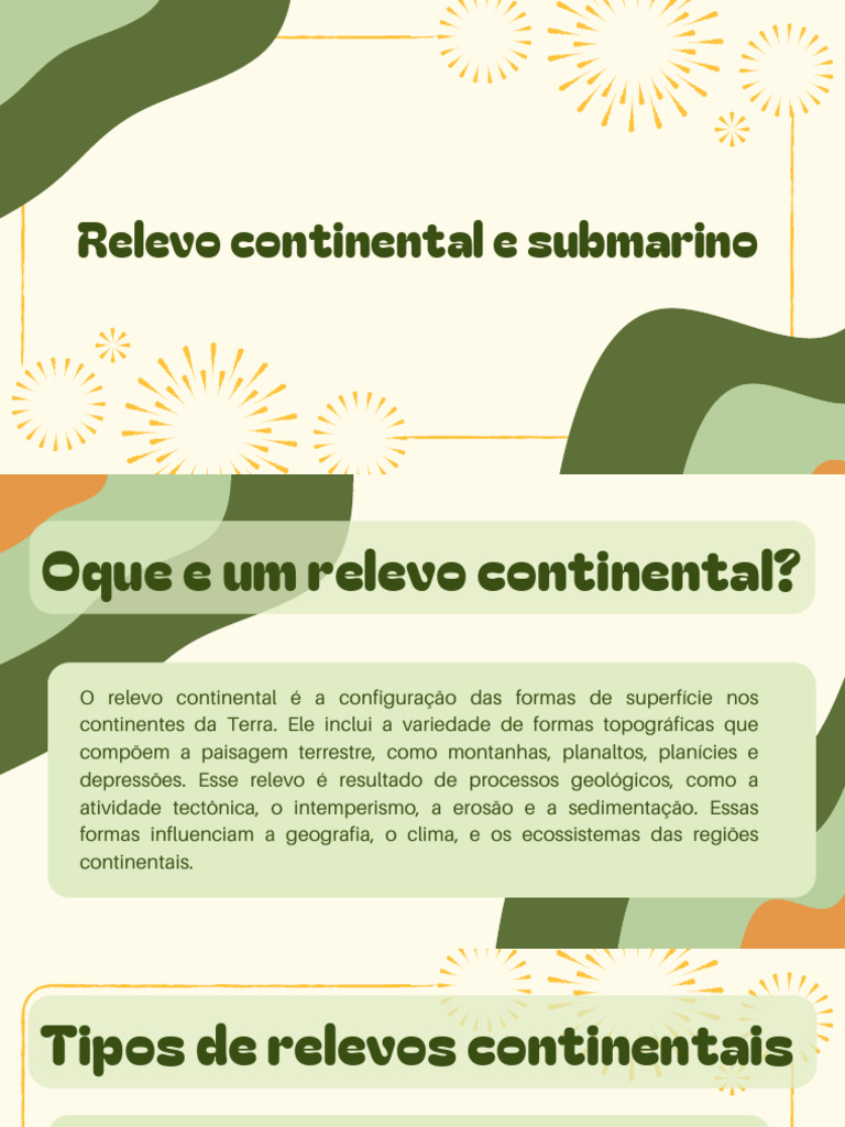 Tipos de Relevo: Continental e Submarino | PDF