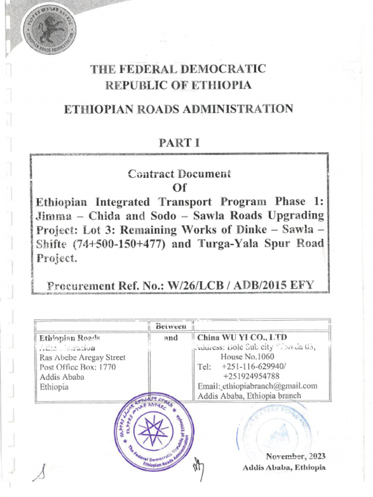 Formally Signed Project Contract and Attachments | PDF