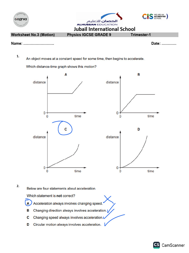 Physics Worksheet 3 | PDF