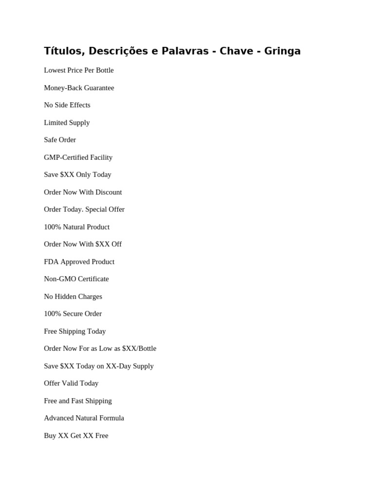 Titutos-Descries-Palavras-Chave-Gringa | PDF