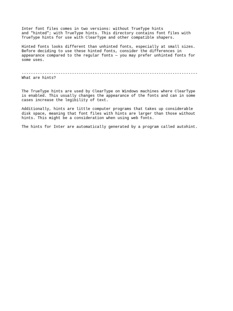 About Hinted Fonts | PDF