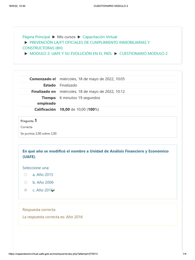 Cuestionario Modulo 2 | PDF