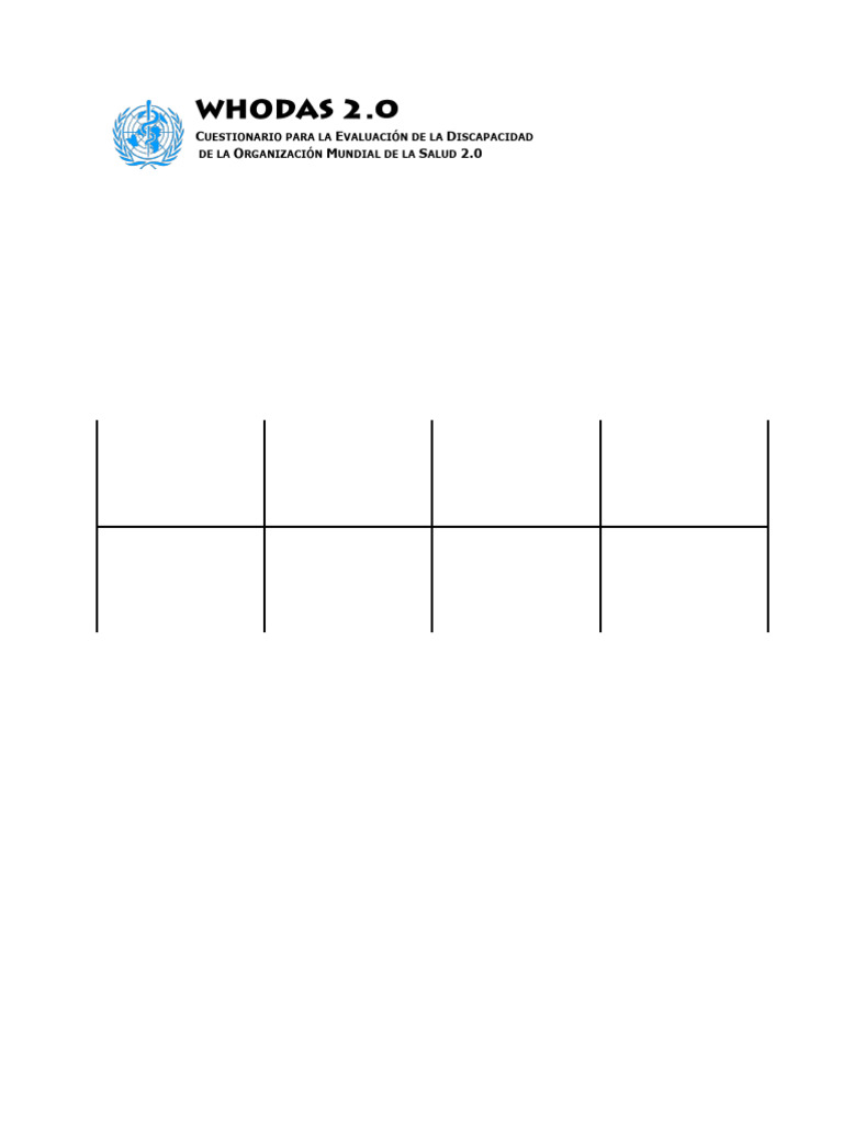 Evaluación de Discapacidad WHODAS 2.0 | PDF