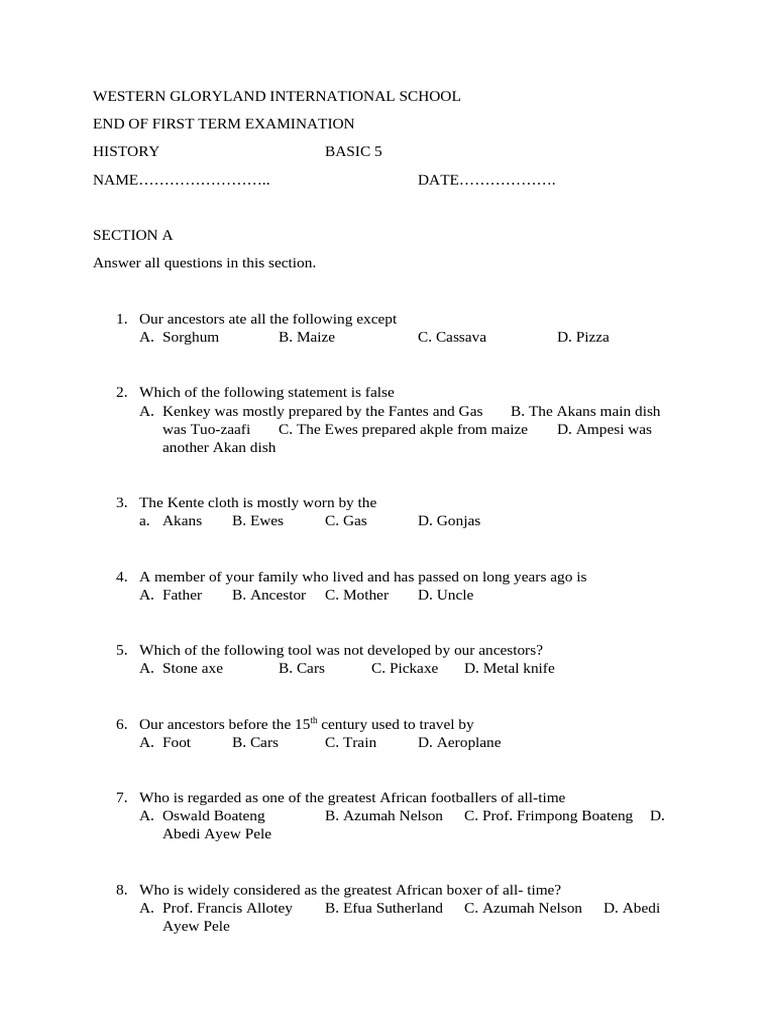 Basic 5 History | PDF | Ghana