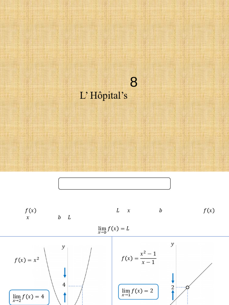 Lec 11a (Calc 8) L’ Hôpital’s Rule | PDF | Functions And Mappings | Mathematical Logic