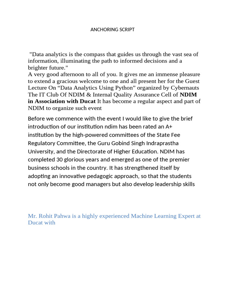 Anchoring Script | PDF