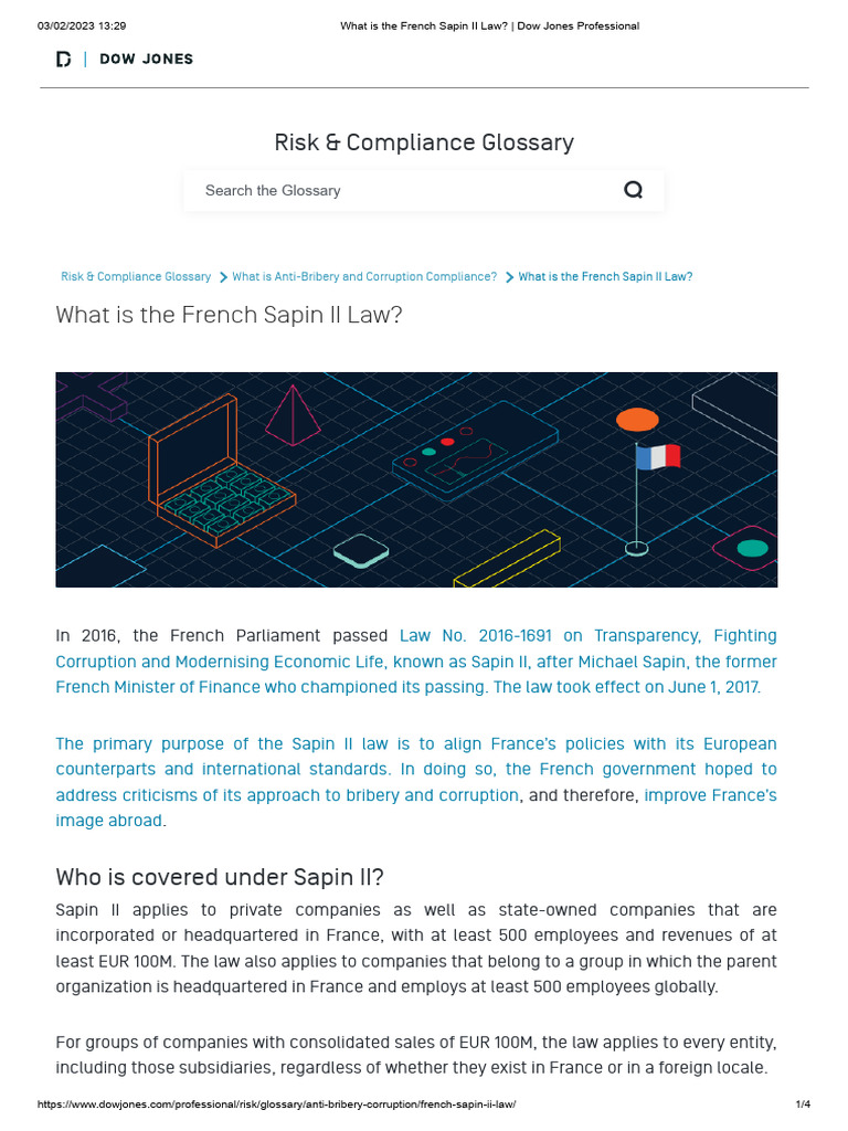 What Is The French Sapin II Law - Dow Jones Professional | PDF ...