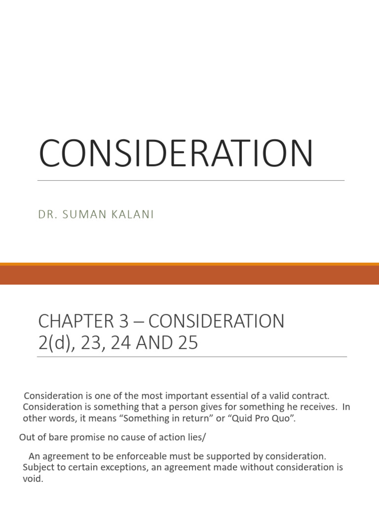Understanding Contract Consideration Essentials | PDF
