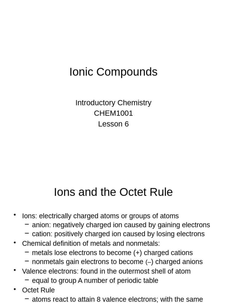 Understanding Ionic Compounds and Bonds | PDF | Ion | Chemical Compounds