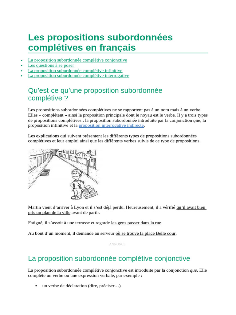 Propositions subordonnées complétives | PDF | Clause | Verbe