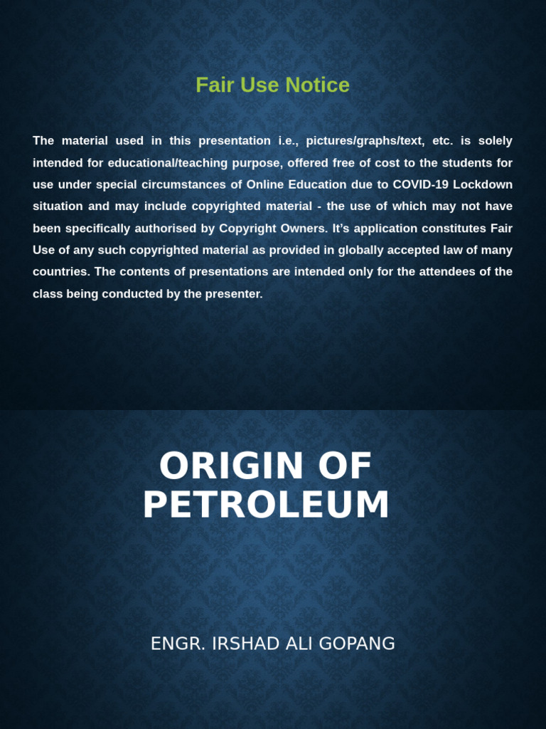 Inorigin Origin of Petroleum | PDF | Petroleum | Hydrocarbons