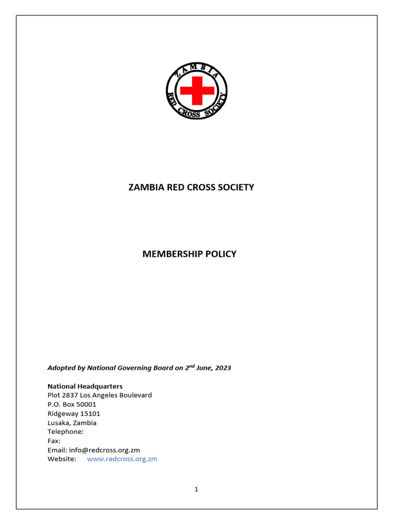 ZRCS Membership Policy 2023 | PDF