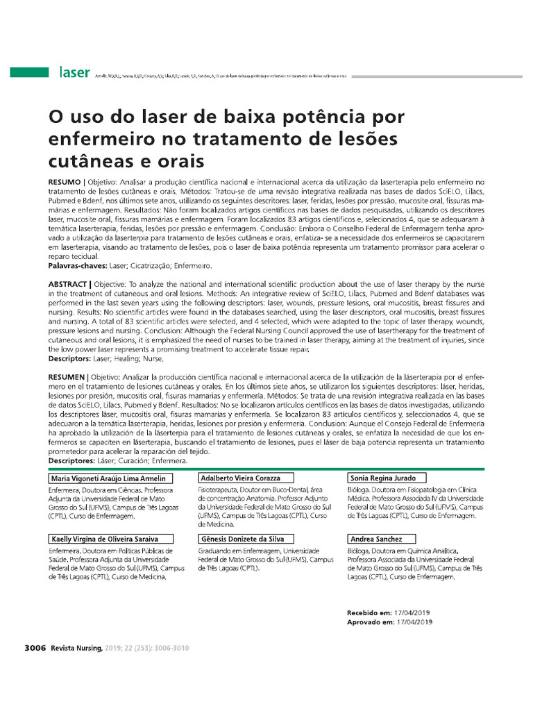 Art. Laserterapia Enf - Espcl. | PDF