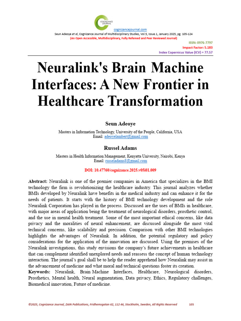 Neuralink's Brain-Machine Interfaces: A New Frontier in Healthcare ...