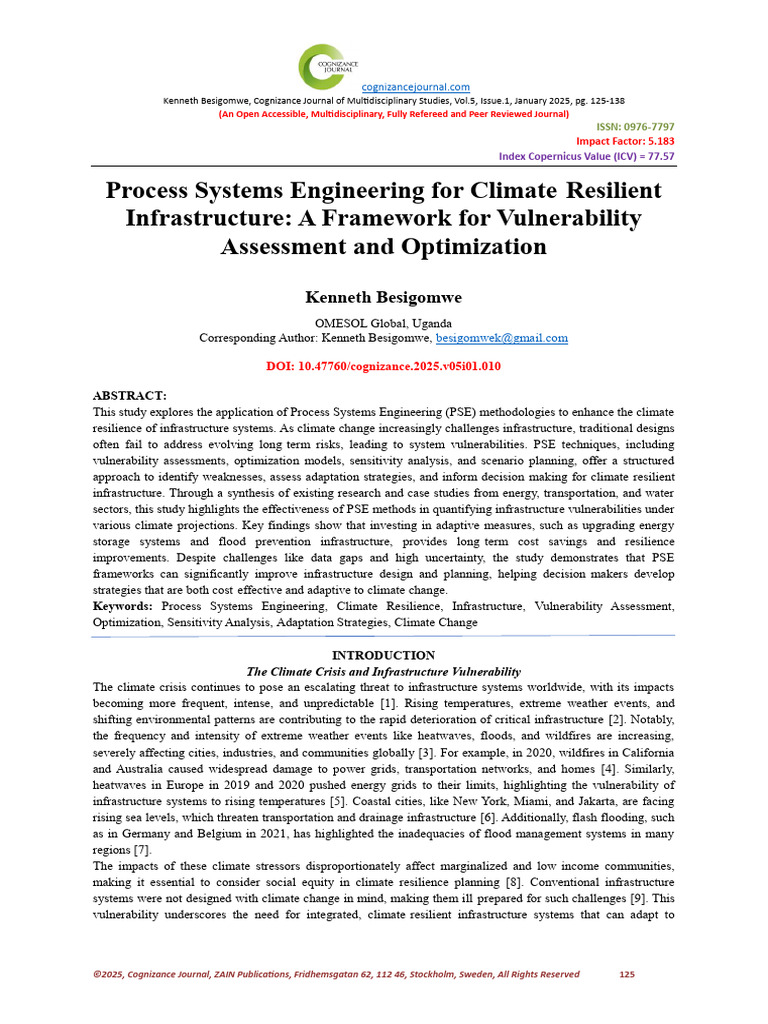 Climate-Resilient Infrastructure PSE | PDF | Climate Resilience | Infrastructure
